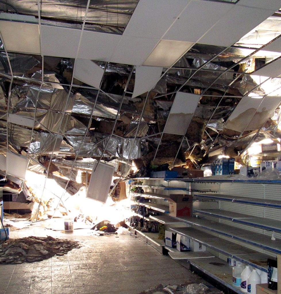 Insurance Claim at Aqua Workz Roof Collapse